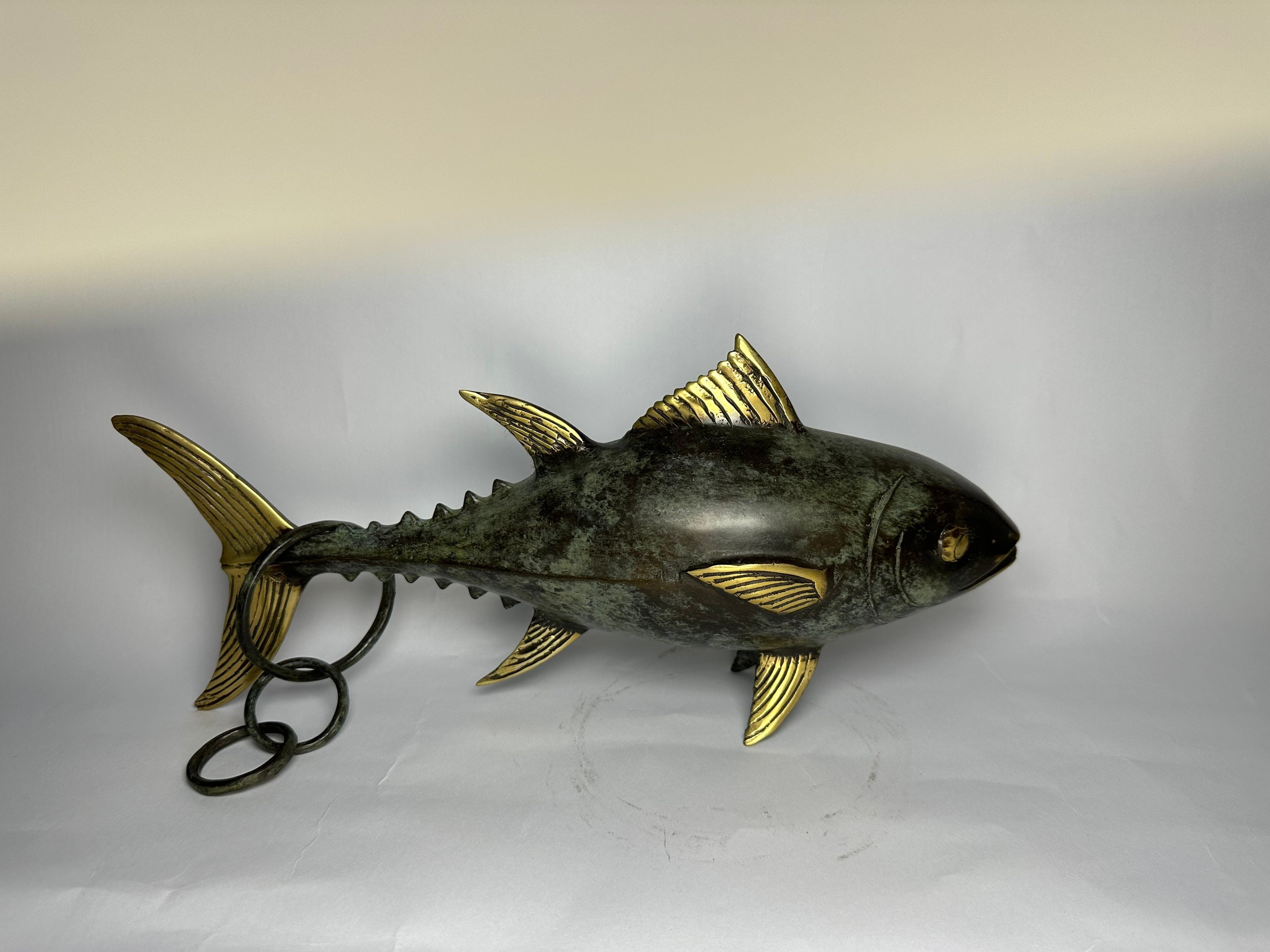 12.5 INCH Wall Hanging Tuna Fish Bronze Decoration, Tuna Bronze Statue ...