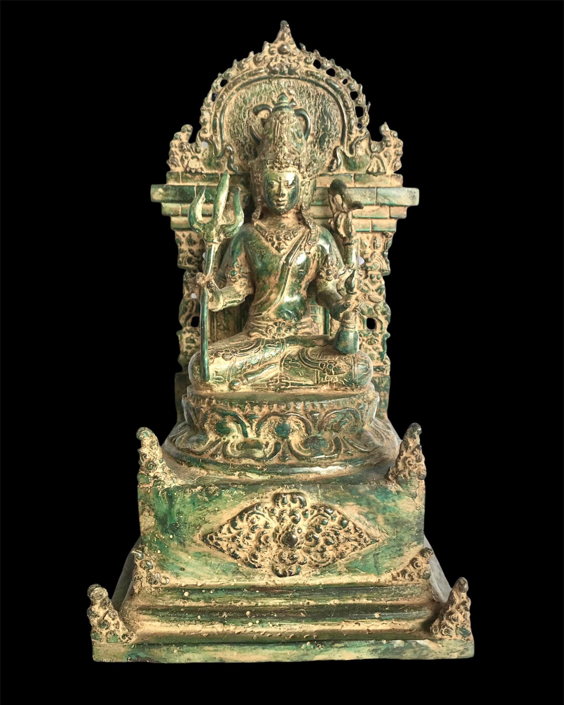 Shiva Bronze Statue, Lord Shiva on Throne, Hinduism God, Mahadev, Shiva ...