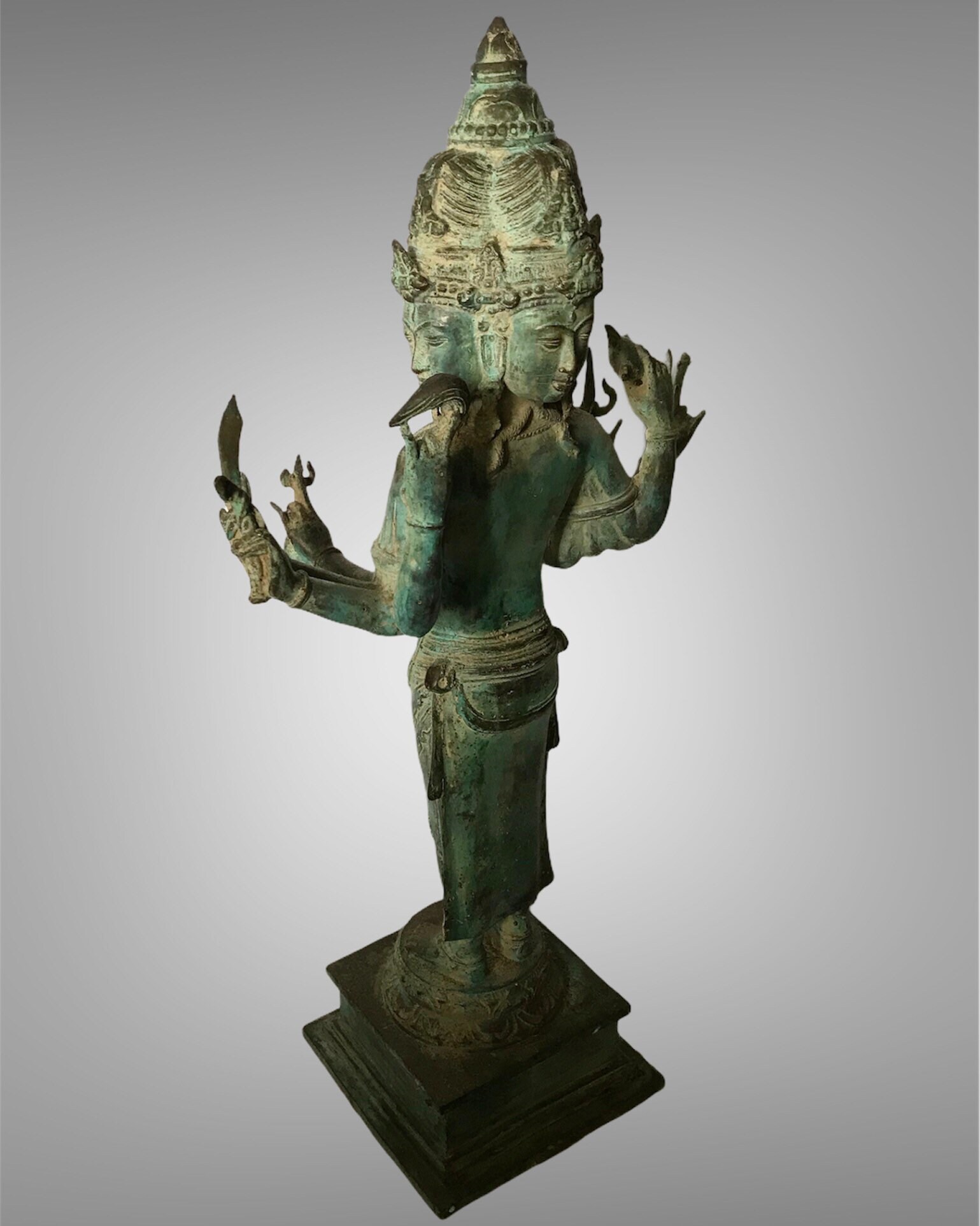15.7 INCH Brahma Bronze Statue, Lord Brahma Sculpture, Antique Brahma ...