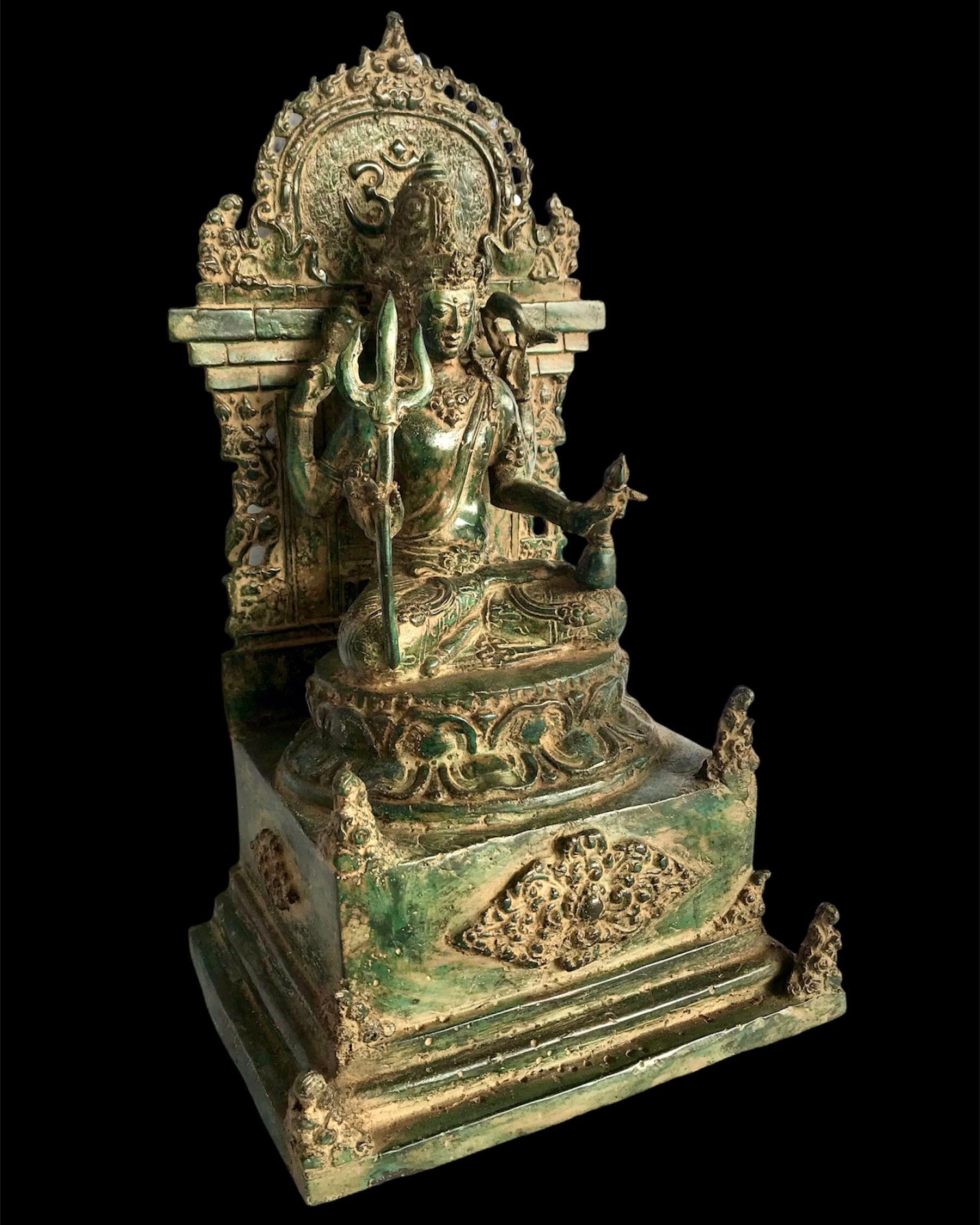 Shiva Bronze Statue, Lord Shiva on Throne, Hinduism God, Mahadev, Shiva ...