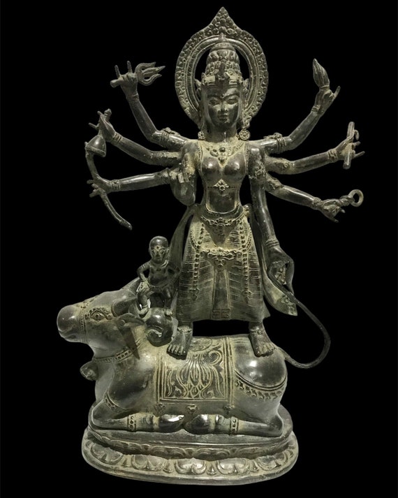 12.6 INCH Dhurga Goddes Bronze Dhurga Dhurga Standding on - Etsy