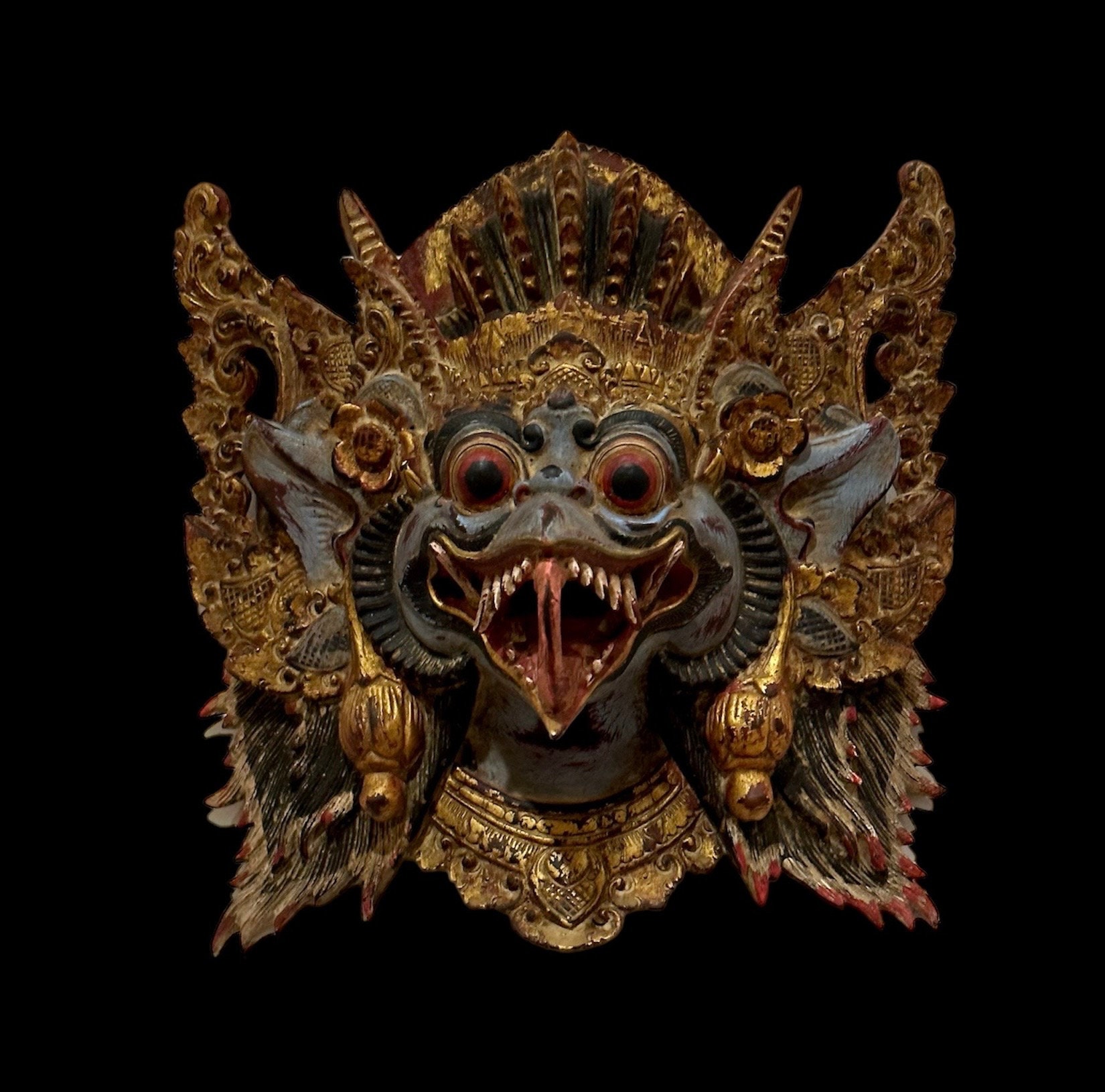 15 Inch Garuda Wooden Balinese Mask, Mask Statue, Paksi Wooden Statue ...