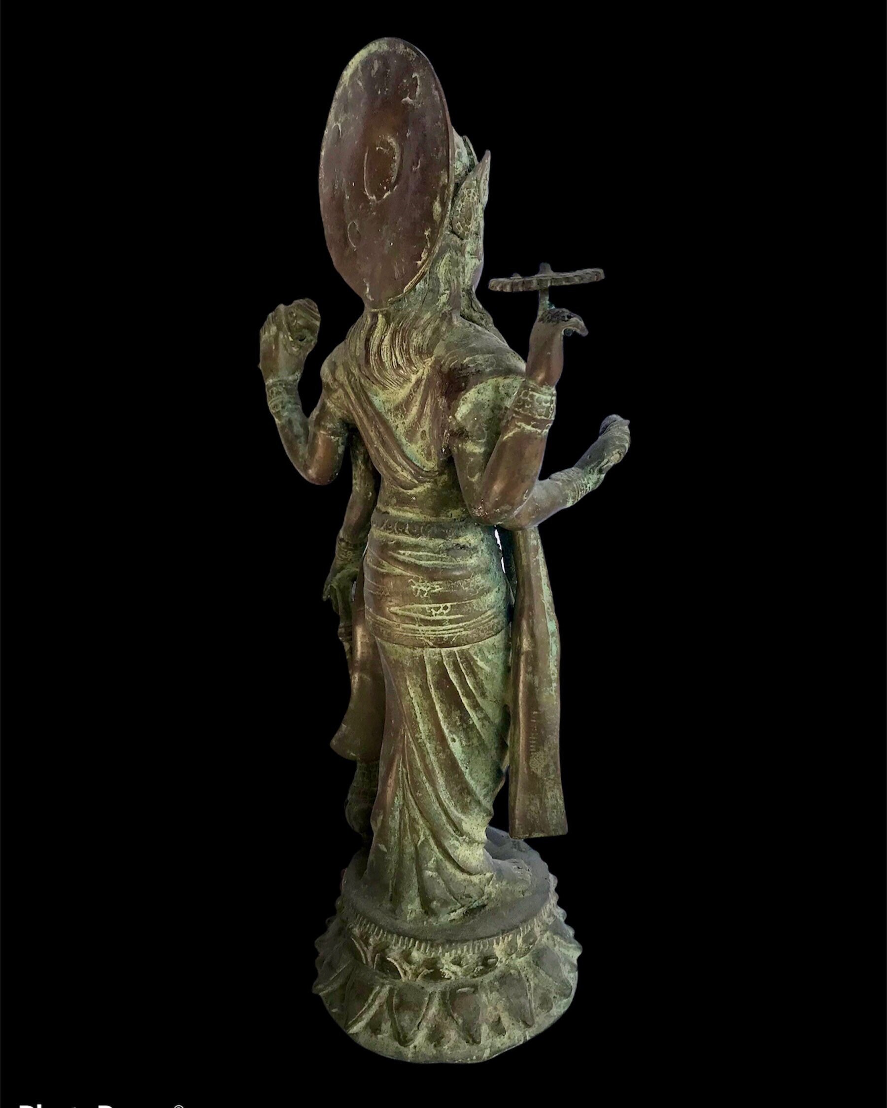 Bronze Lord Vishnu, Four Hands God, Vishnu Sculpture, Hinduism God ...