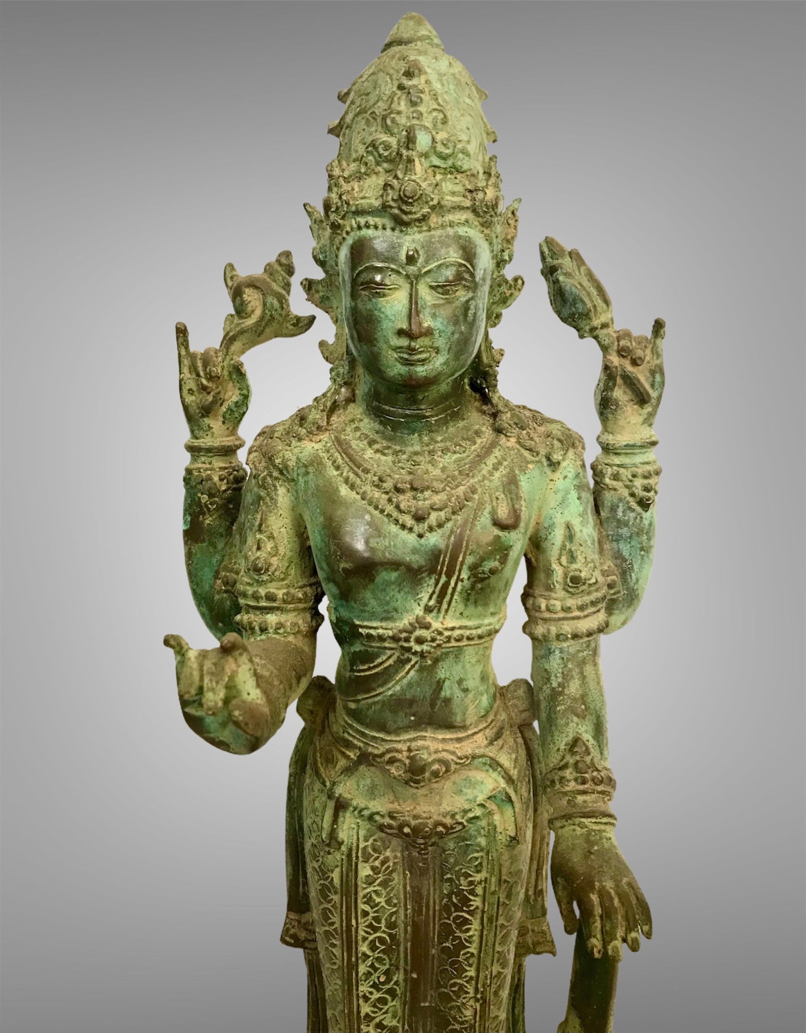 18.5 INCH Lord Vishnu Four Hands, Hinduism God, Vishnu Bronze Statue ...