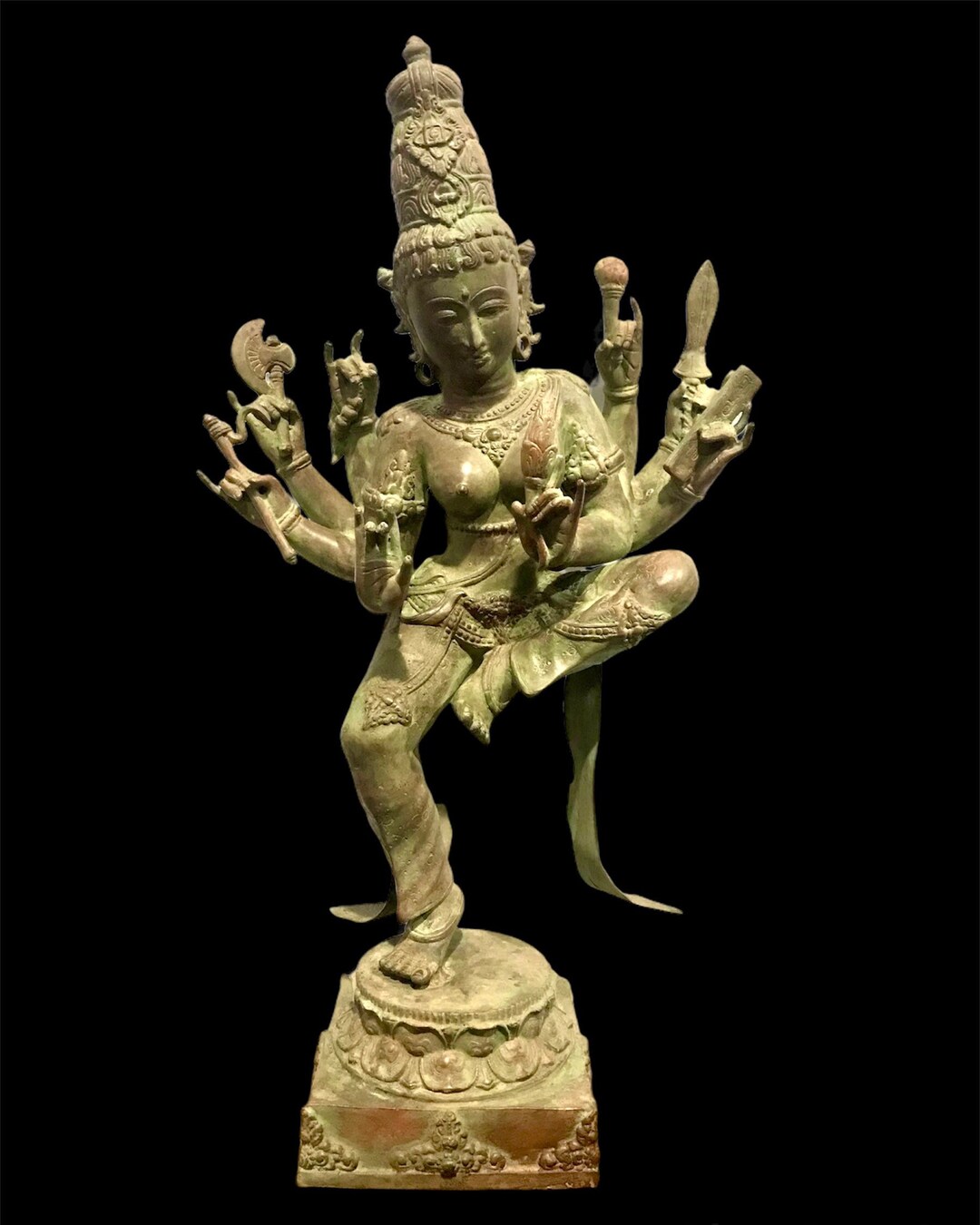 23.2 INCH Bronze Parvathi Dancing ,god Hindu ,bronze Parvathi 8 Armed ...