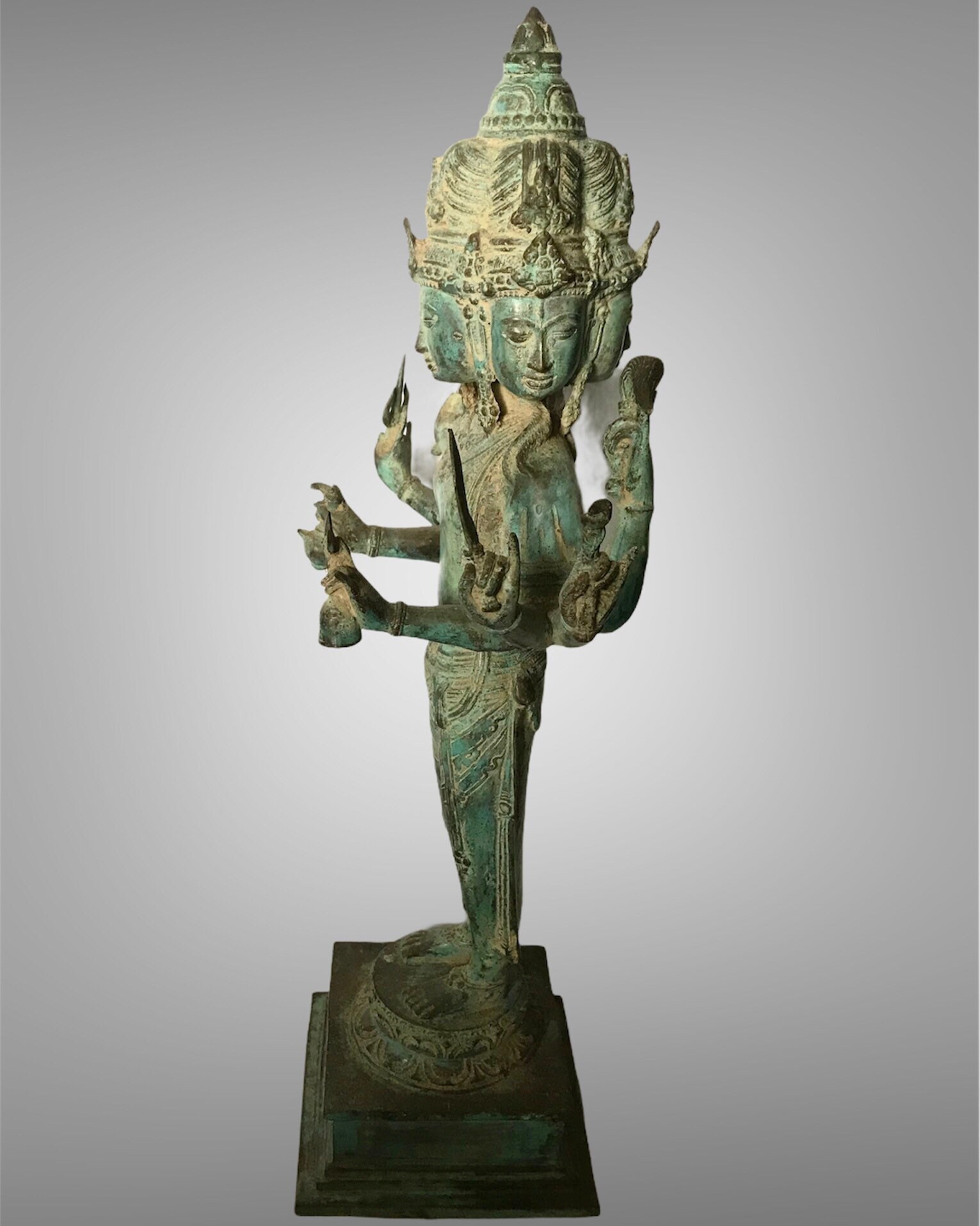 15.7 INCH Brahma Bronze Statue, Lord Brahma Sculpture, Antique Brahma ...