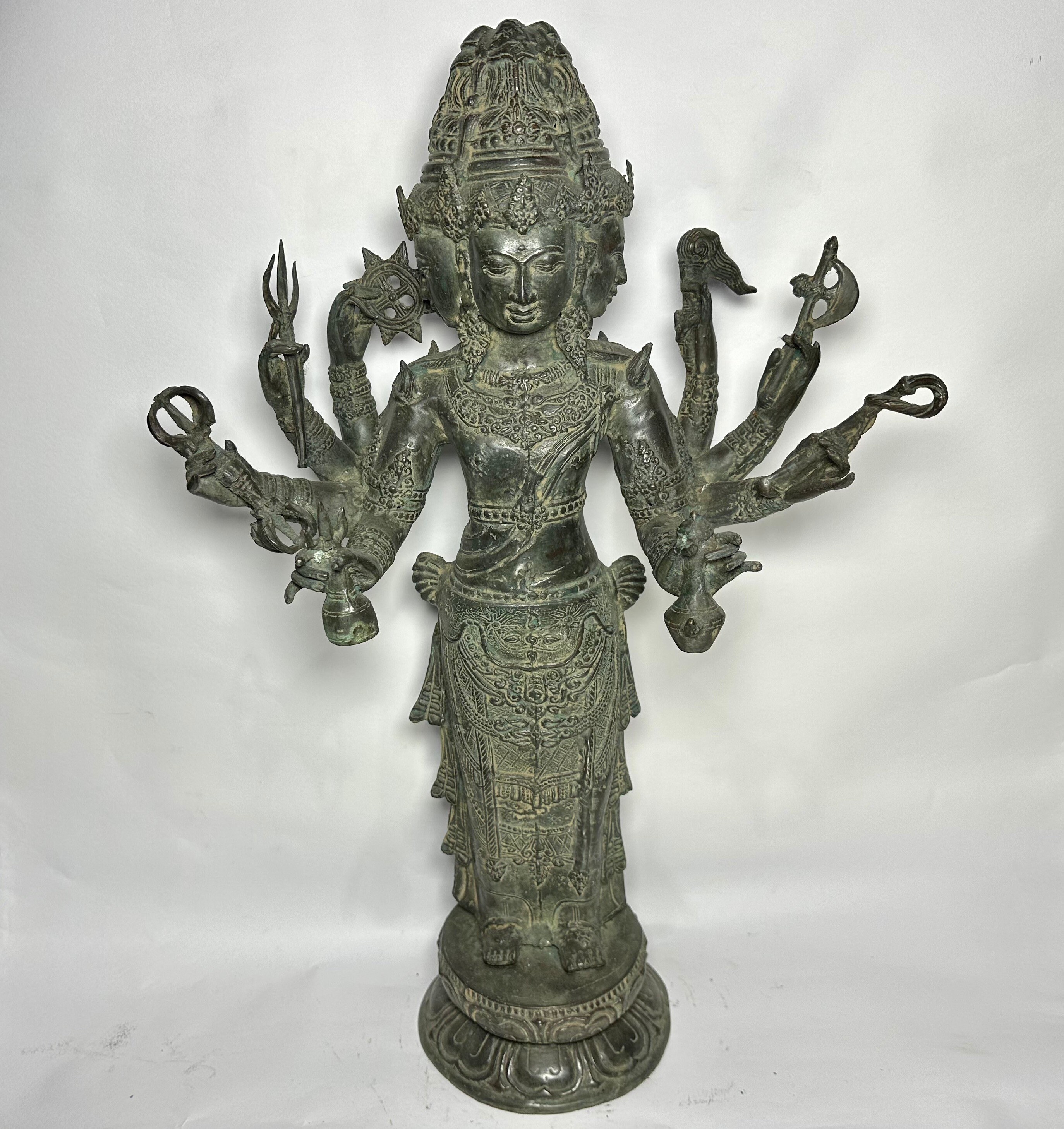24 INCH Brahma Bronze Statue, Lord Brahma Sculpture, Antique Brahma ...