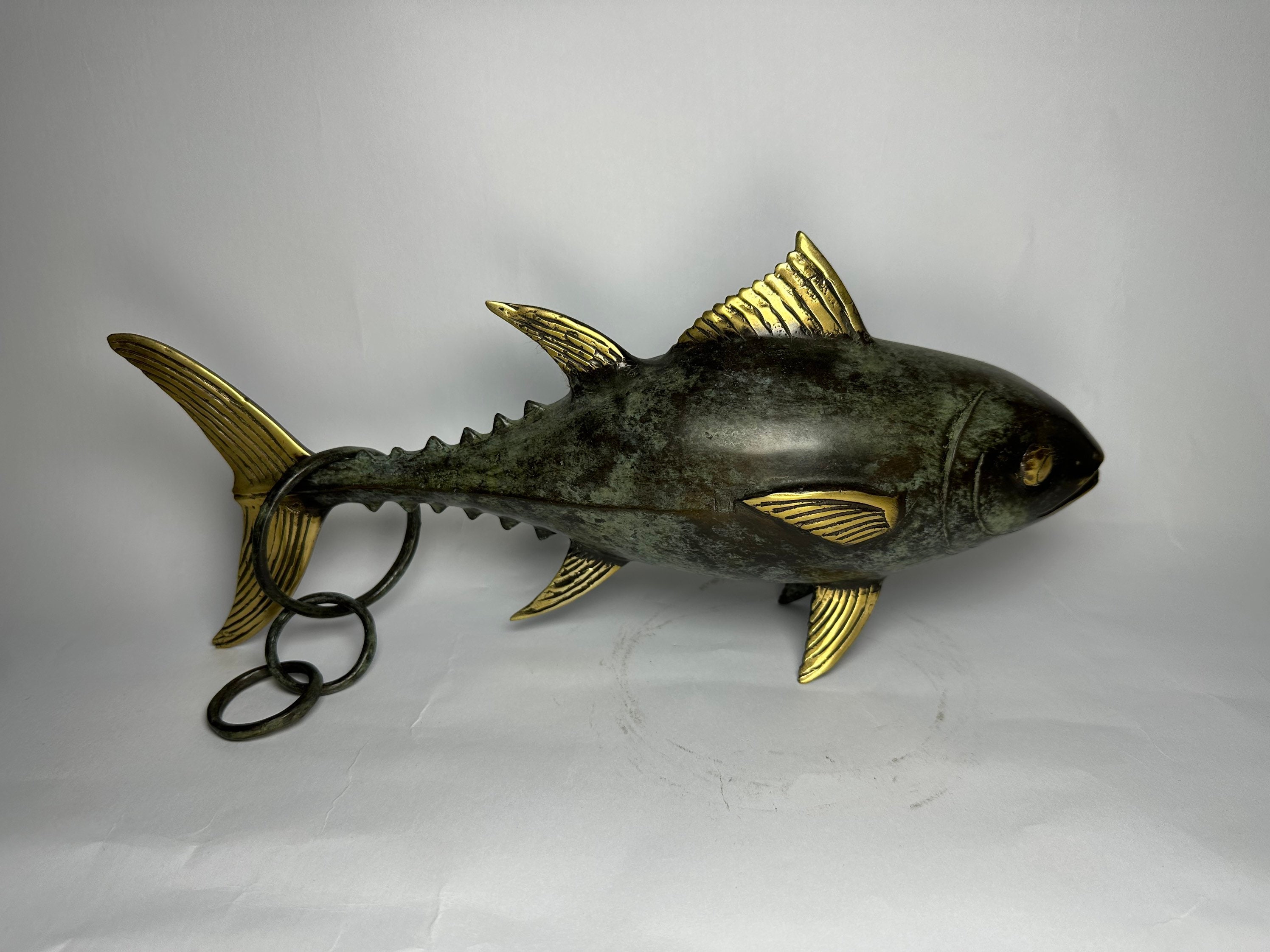 12.5 INCH Wall Hanging Tuna Fish Bronze Decoration, Tuna Bronze Statue ...
