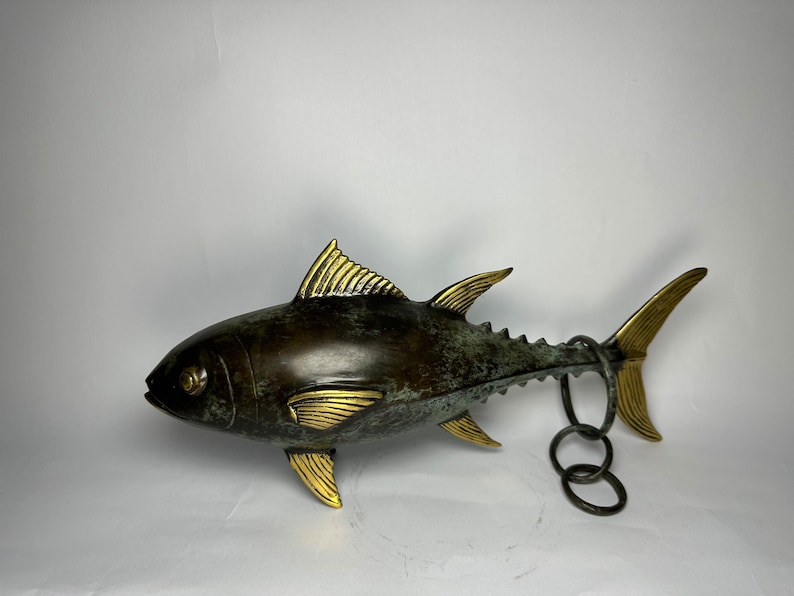 12.5 INCH Wall Hanging Tuna Fish Bronze Decoration, Tuna Bronze Statue ...