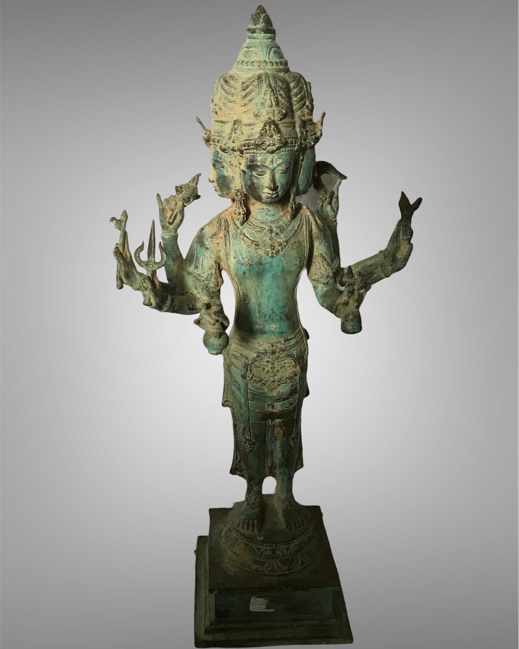 15.7 INCH Brahma Bronze Statue, Lord Brahma Sculpture, Antique Brahma ...