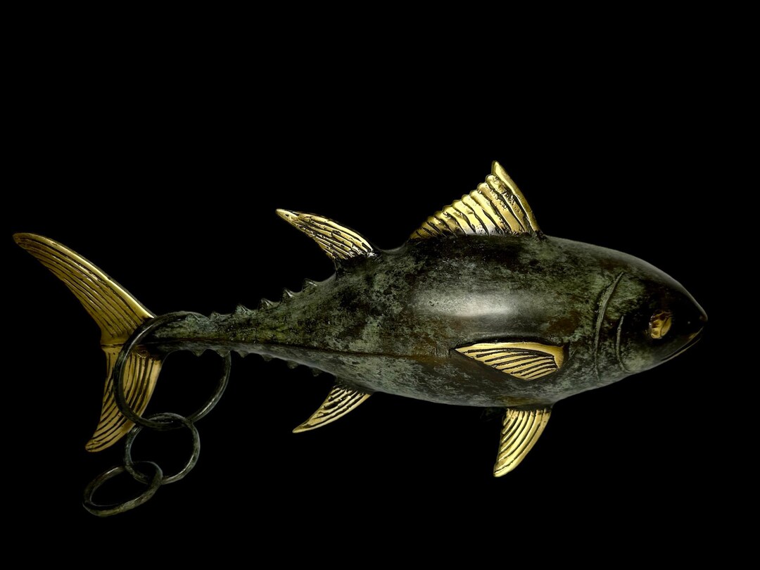 12.5 INCH Wall Hanging Tuna Fish Bronze Decoration, Tuna Bronze Statue ...