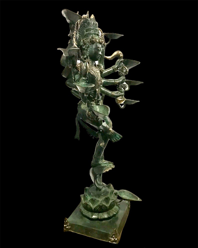 24.4 INCH Kaliya Krishna, Bronze Krishna Statue, Dancing 8 Armed ...