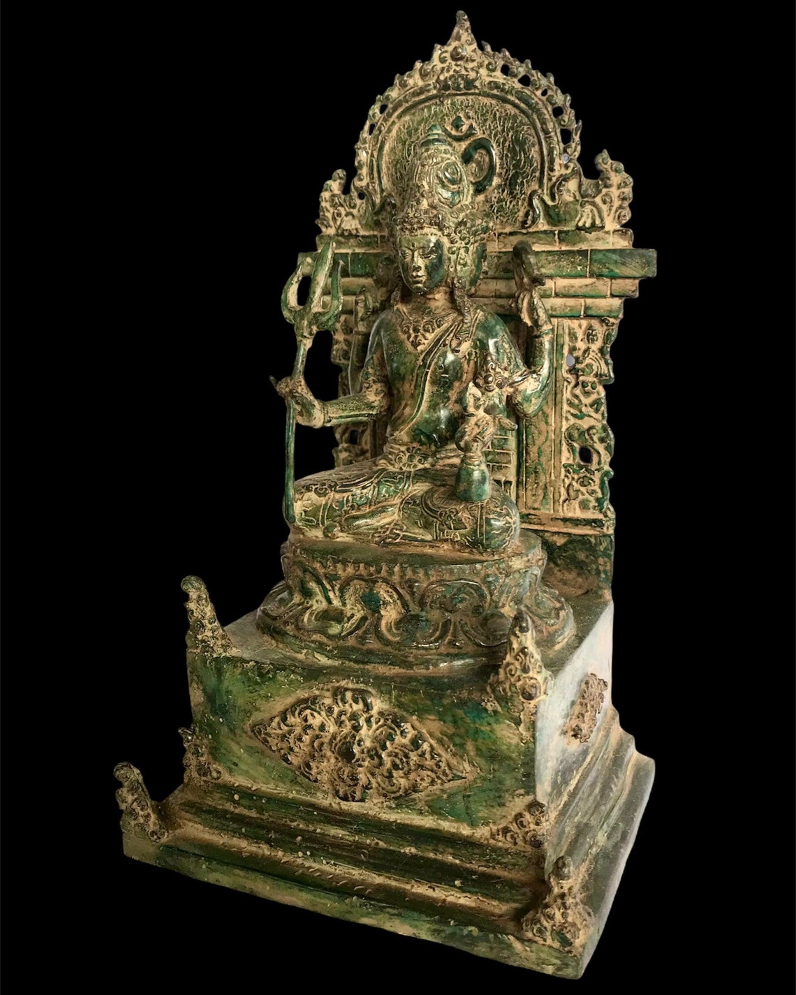 Shiva Bronze Statue, Lord Shiva on Throne, Hinduism God, Mahadev, Shiva ...