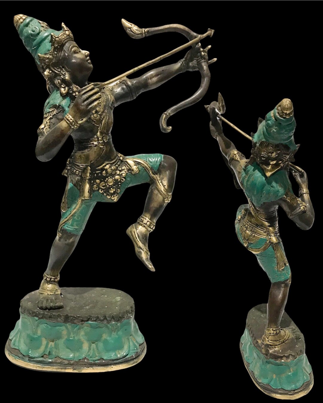 13 INCH Arjuna Archery, Arjuna Sculpture, 5 Pandawa, Epic Mahabarata ...