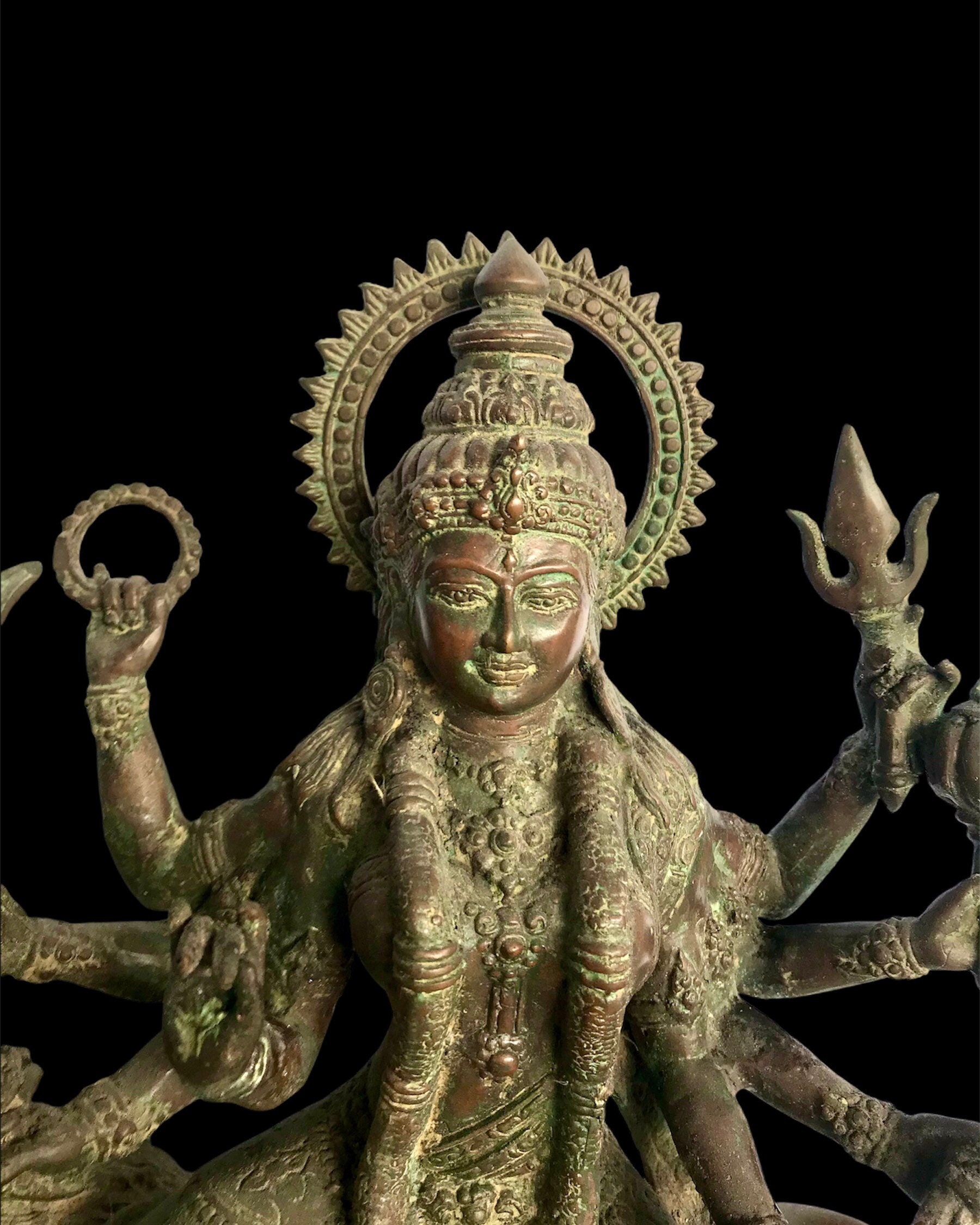 Bronze Mahakali Goddes, Mahakali Sculpture, Mahakali Statue, Handmade ...