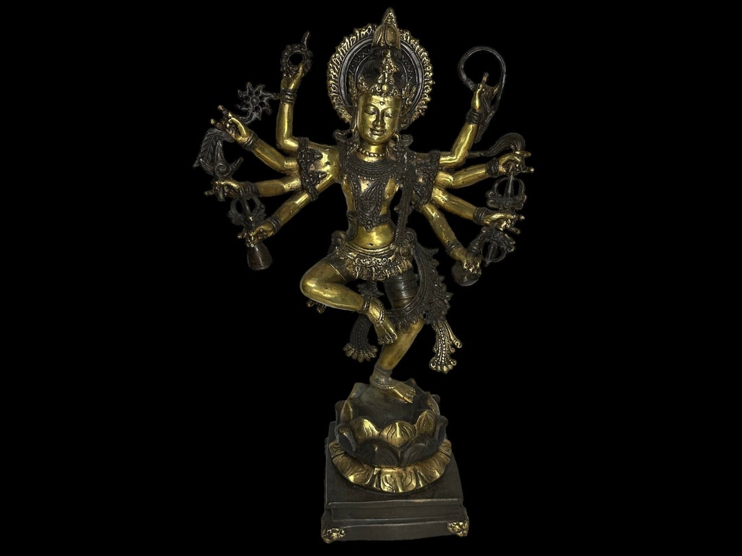 25.5 INCH Kaliya Krishna, Bronze Krishna Statue, Dancing 8 Armed ...
