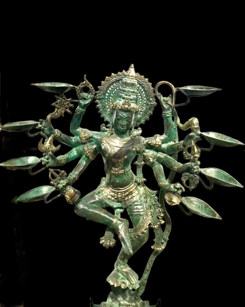 24.4 INCH Kaliya Krishna, Bronze Krishna Statue, Dancing 8 Armed ...