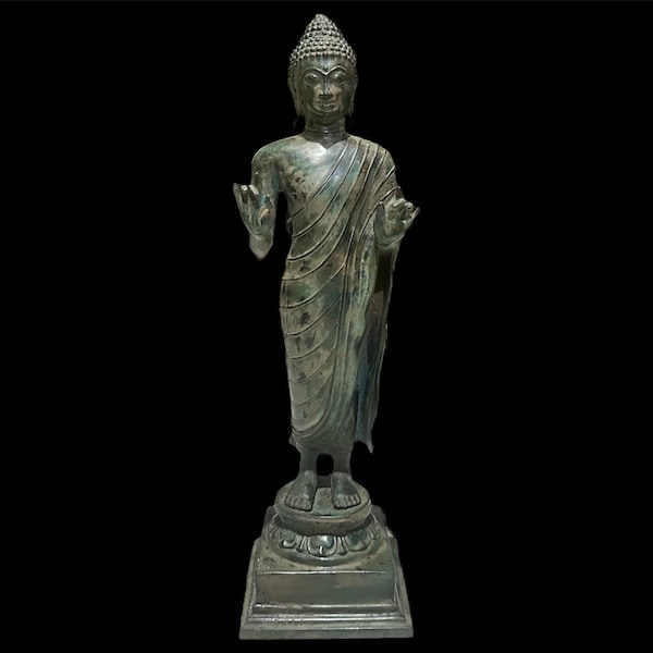 Bronze Standing Buddha Statue - Etsy