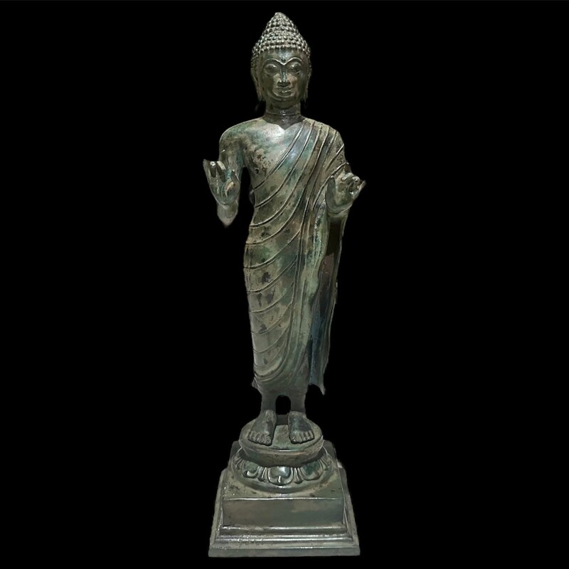 Bronze Standing Buddha Statue - Etsy