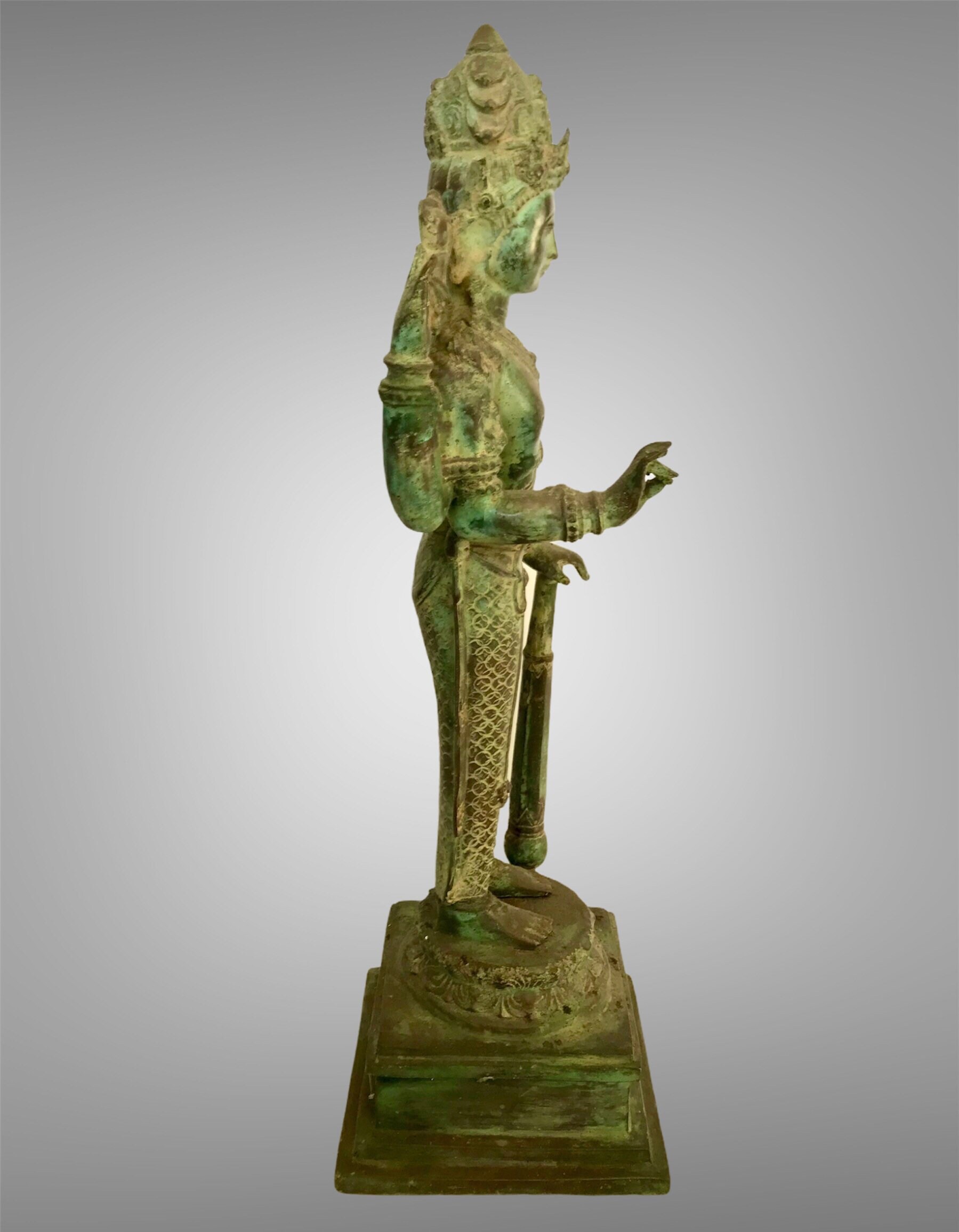 18.5 INCH Lord Vishnu Four Hands, Hinduism God, Vishnu Bronze Statue ...