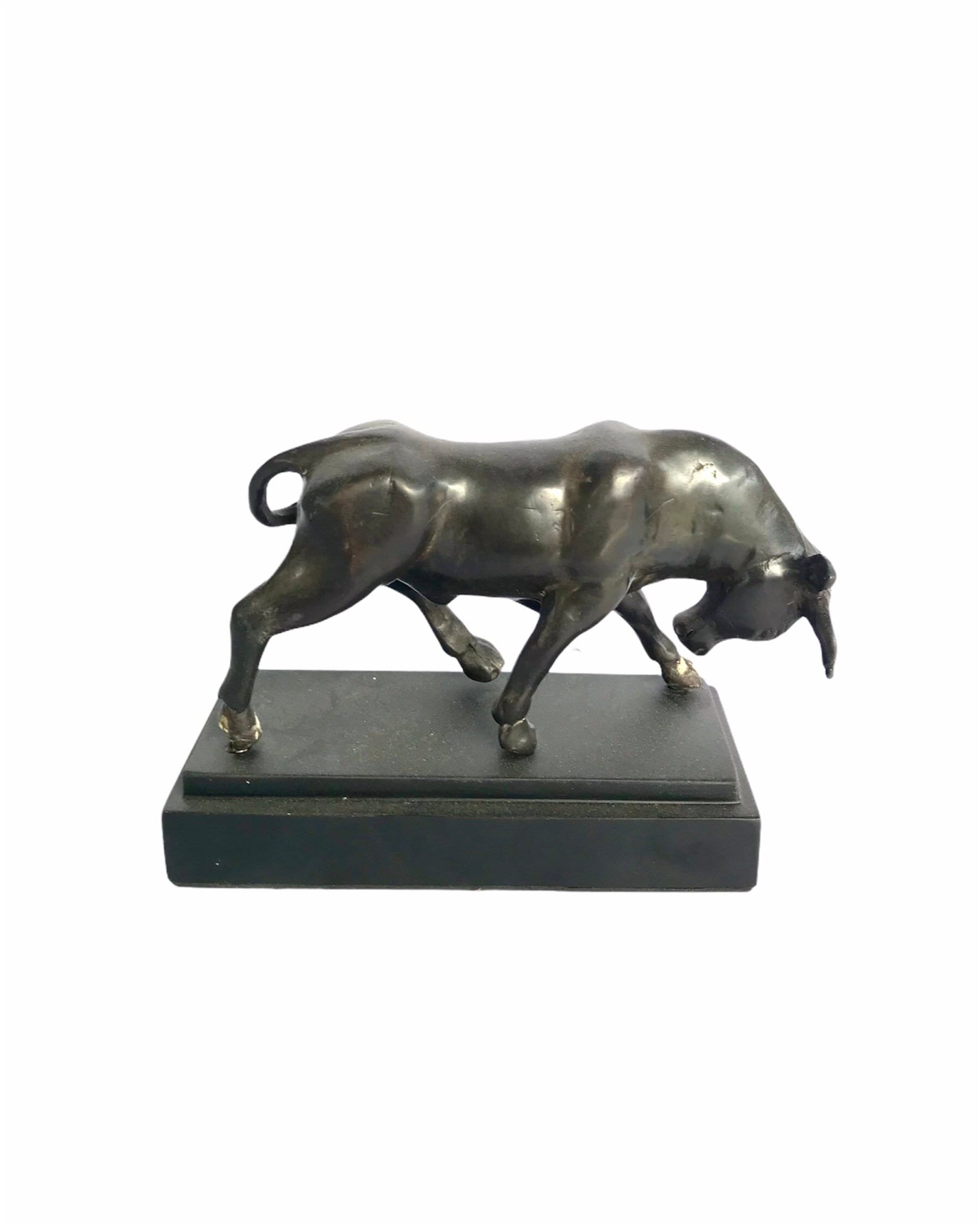Bronze Bull Figure, Bull Statue, Animal Lover. Unique Animal Statue ...