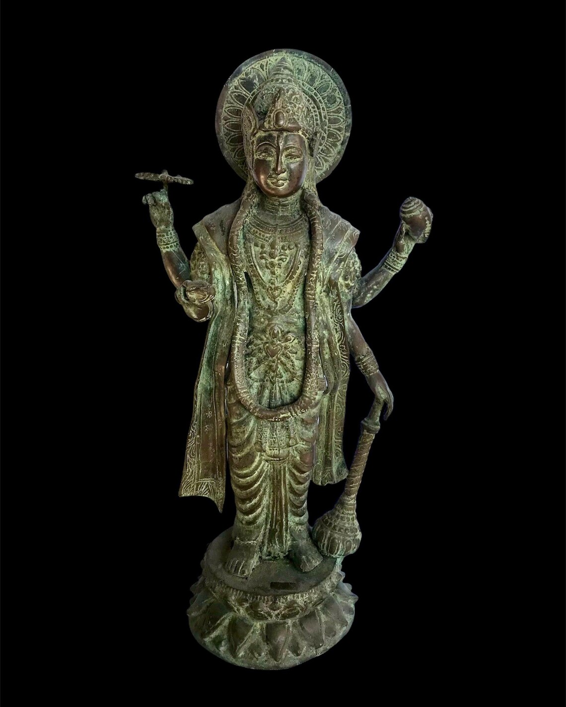 Bronze Lord Vishnu, Four Hands God, Vishnu Sculpture, Hinduism God ...