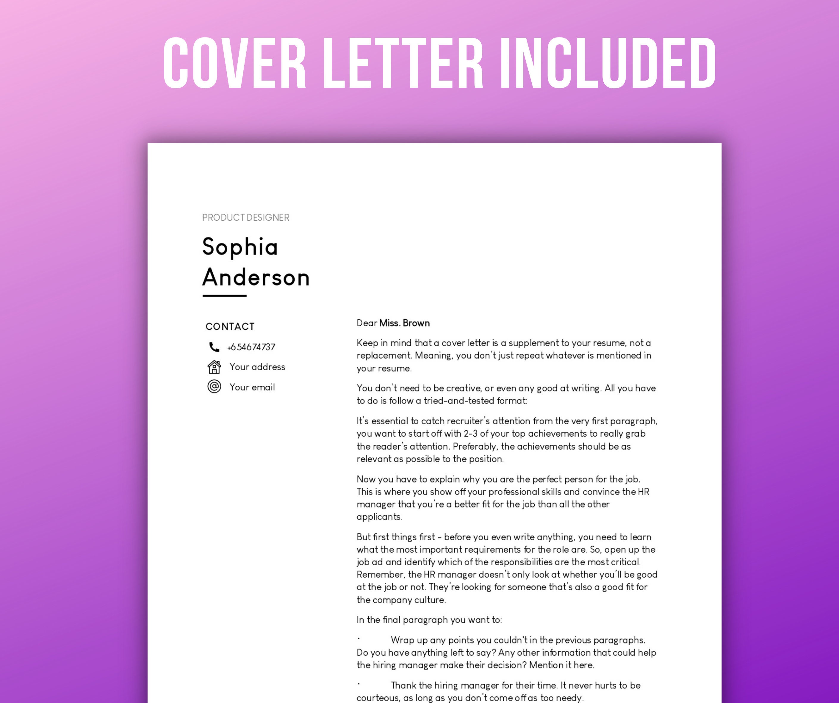 CV Resume Template With Photo for Word | Creative and Modern Resume ...
