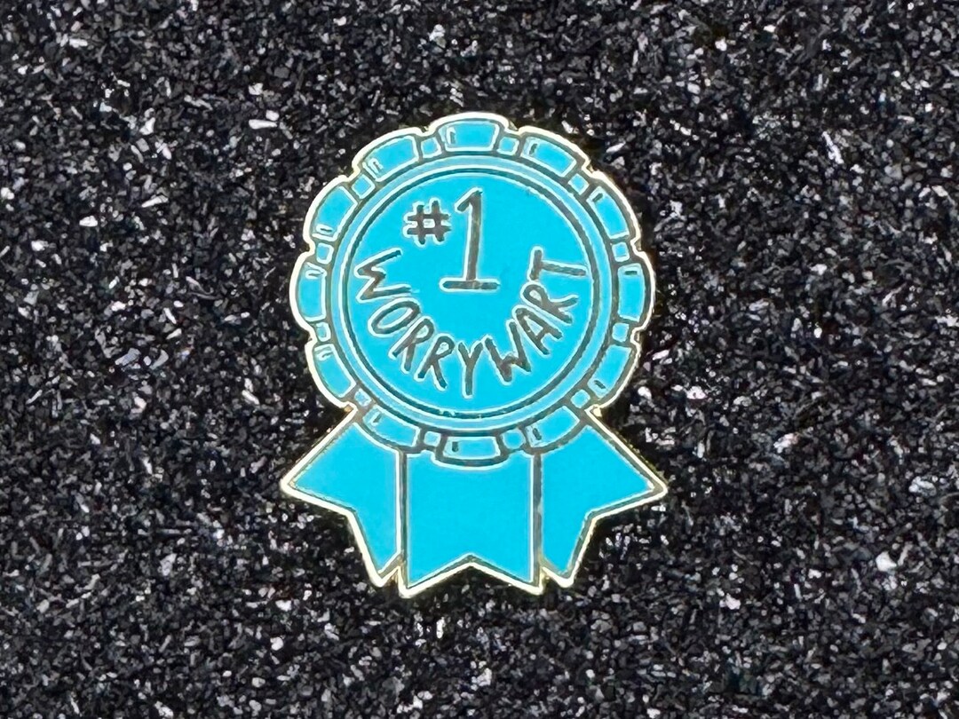 Worrywart Enamel Pin, Anxiety Awareness Ribbon, First Place Award ...