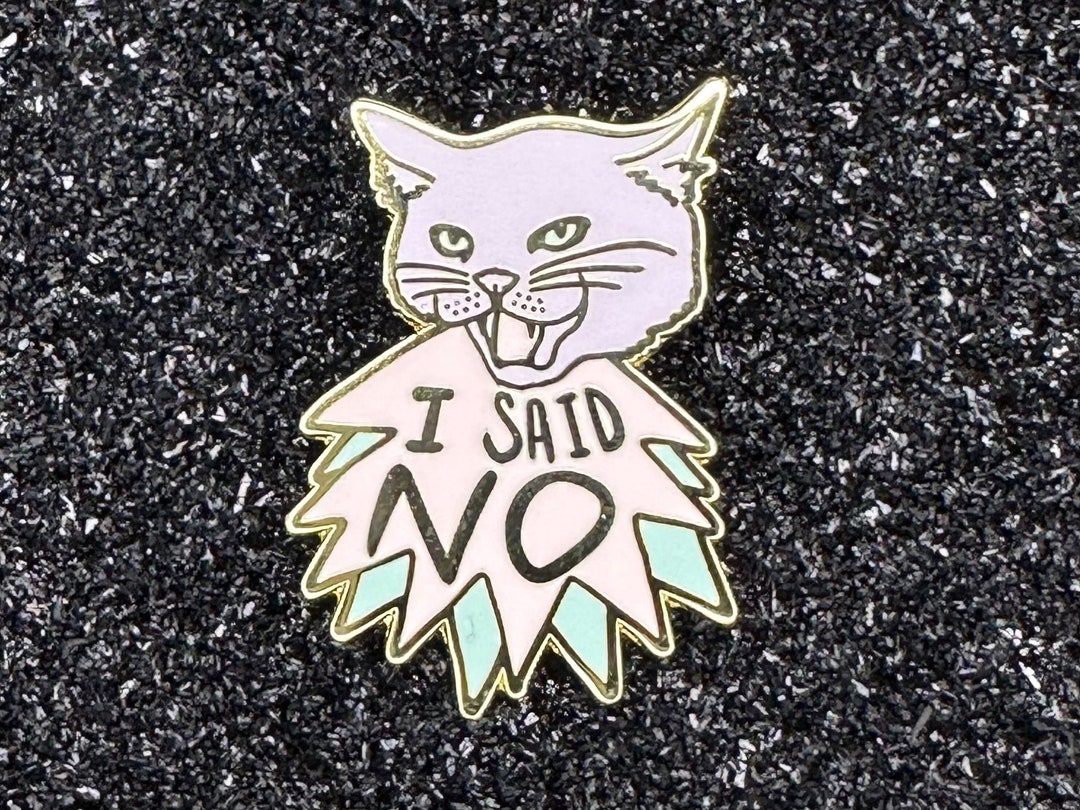 Bodily Autonomy Pin NO MEANS NO Sassy Cat Pin Cattitude - Etsy