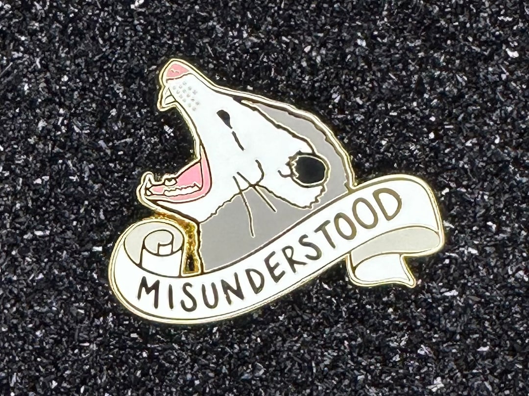 Misunderstood Possum Pin, Screaming Possum, Possum Lover Gift, Outcast ...