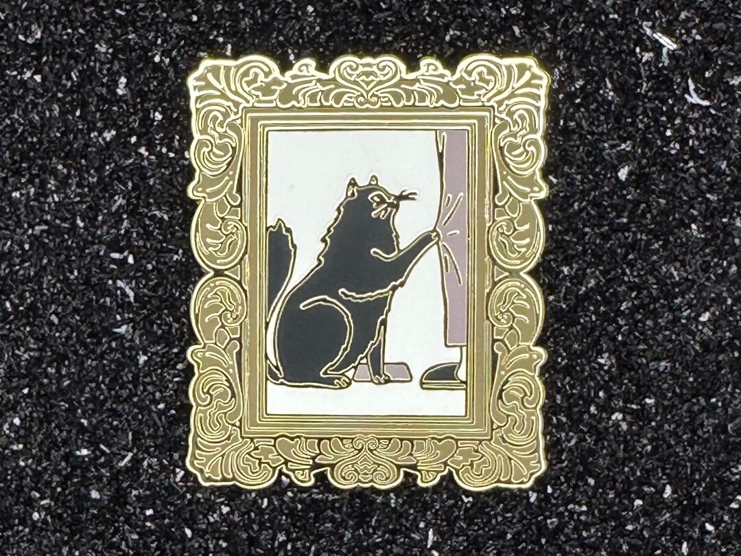 Cat Begging Pin, the Beggar Cat Gallery, Black Cat Enamel Pin, Need ...