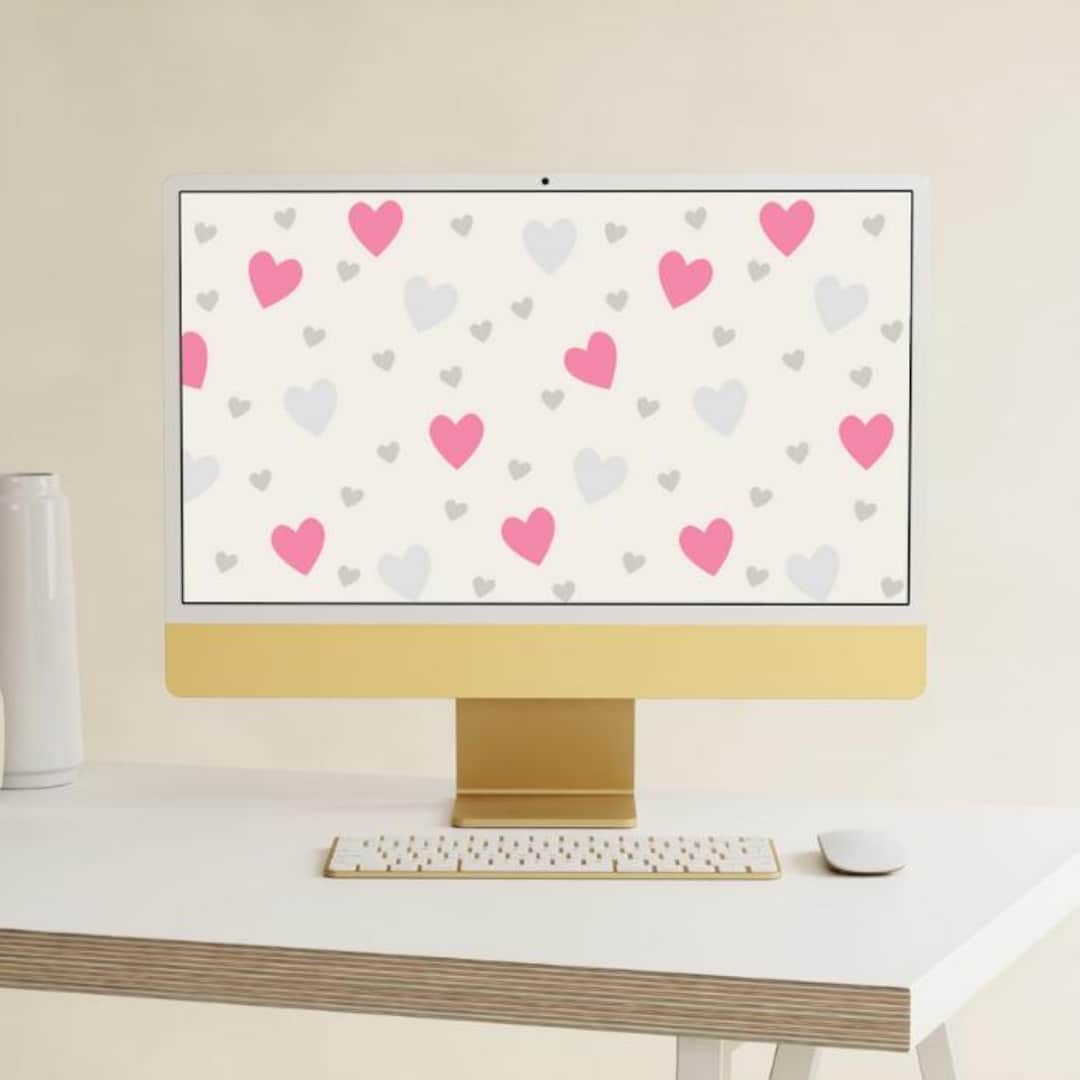 Hearts Wallpaper, Cute Hearts Romantic Desktop, Mac, Windows, PC ...