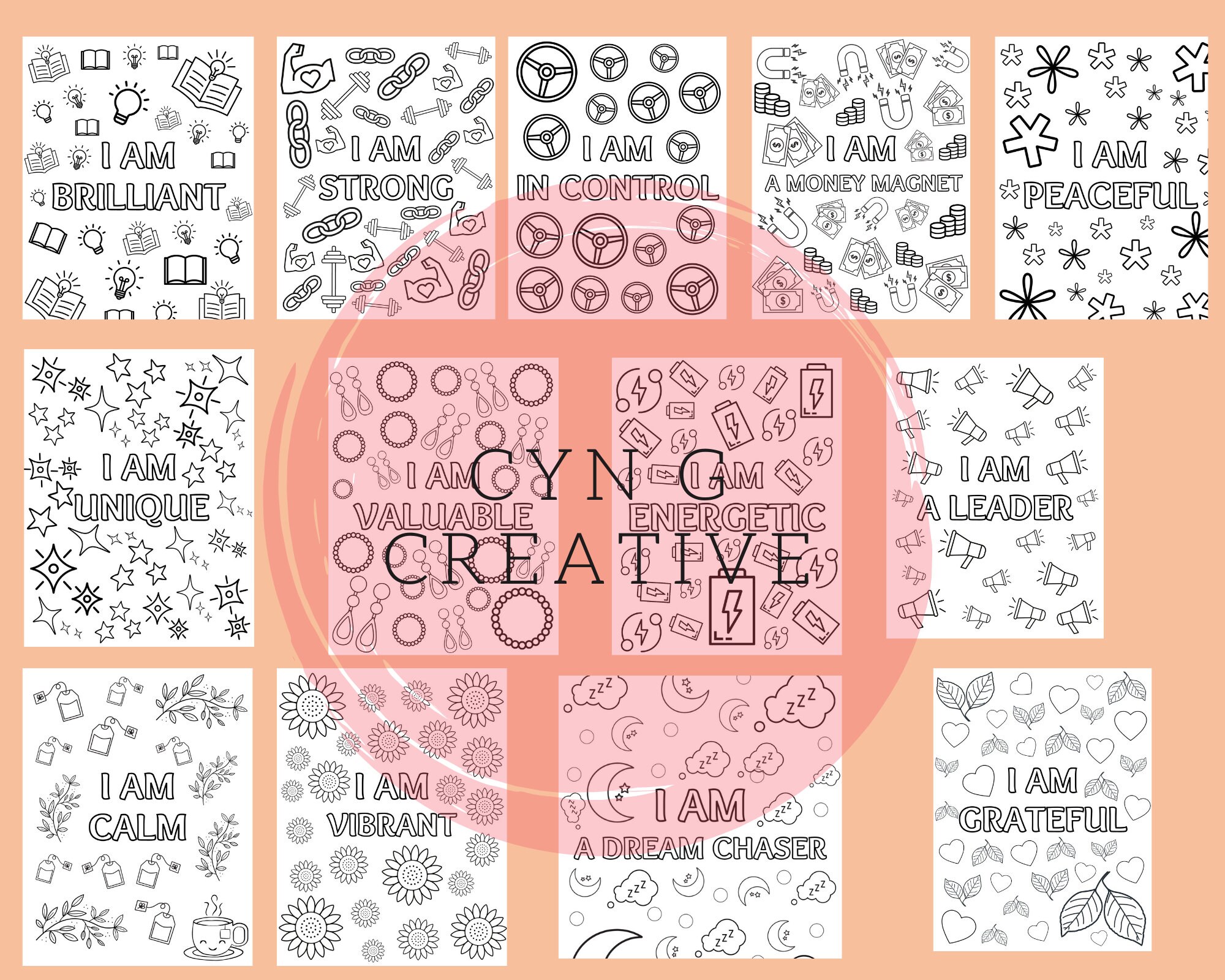 Adult Coloring Book, Digital Coloring Book, Digital Coloring Pages ...