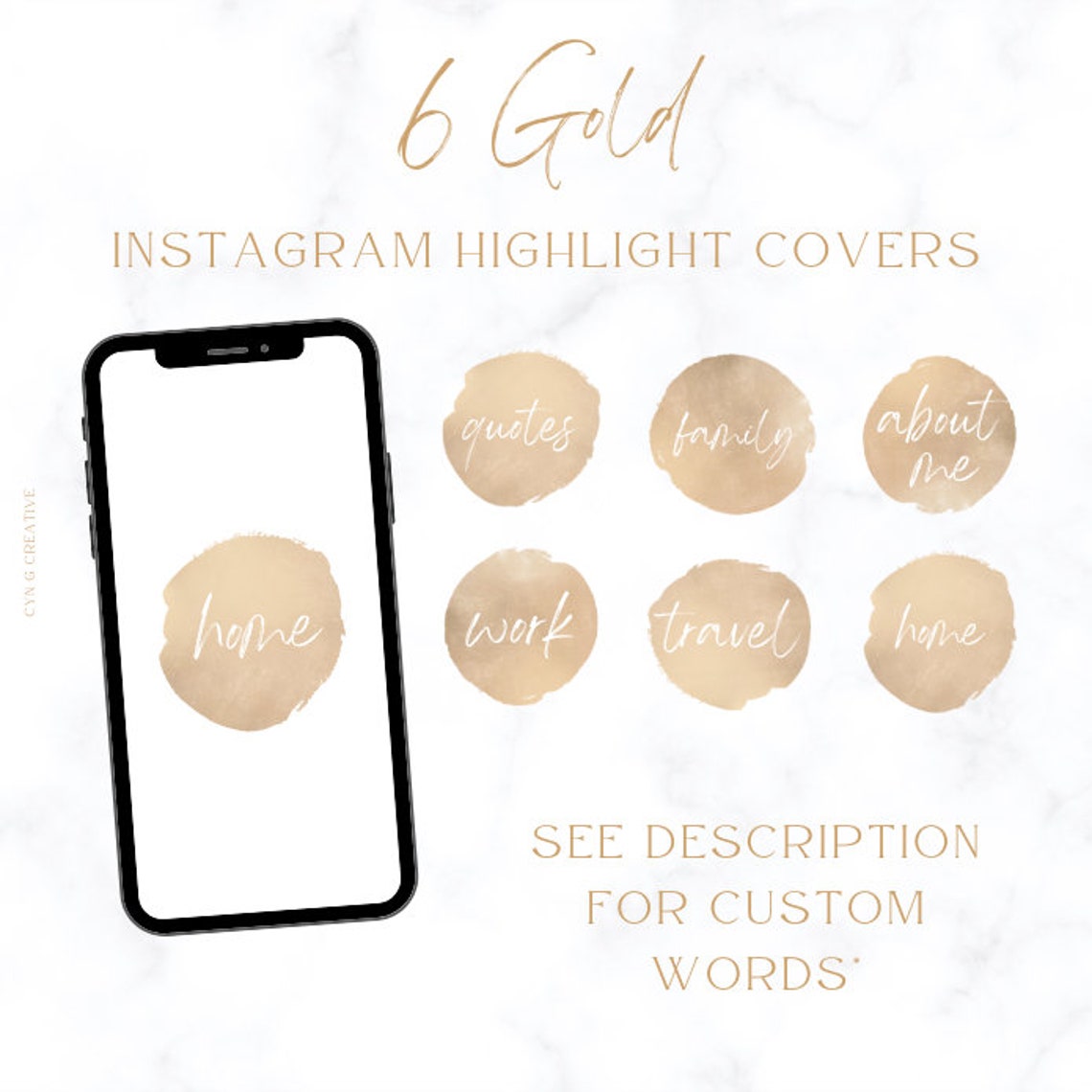 Gold Highlight Covers for Instagram | Gold IG Covers | Gold Instagram ...