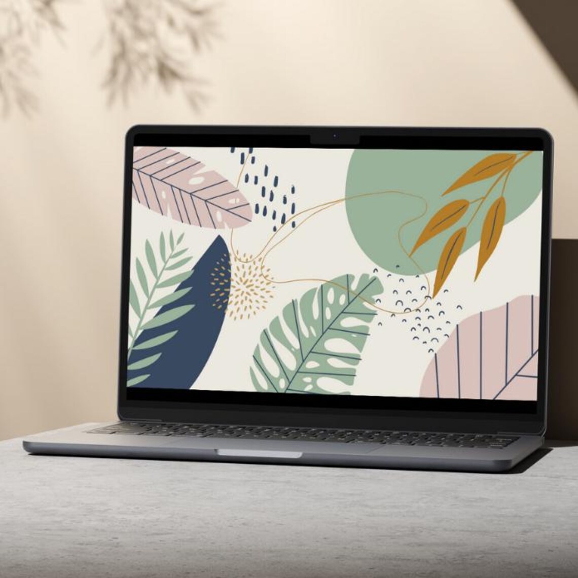 2025 Boho Desktop Calendar Wallpaper With Folder Icons (digital ...