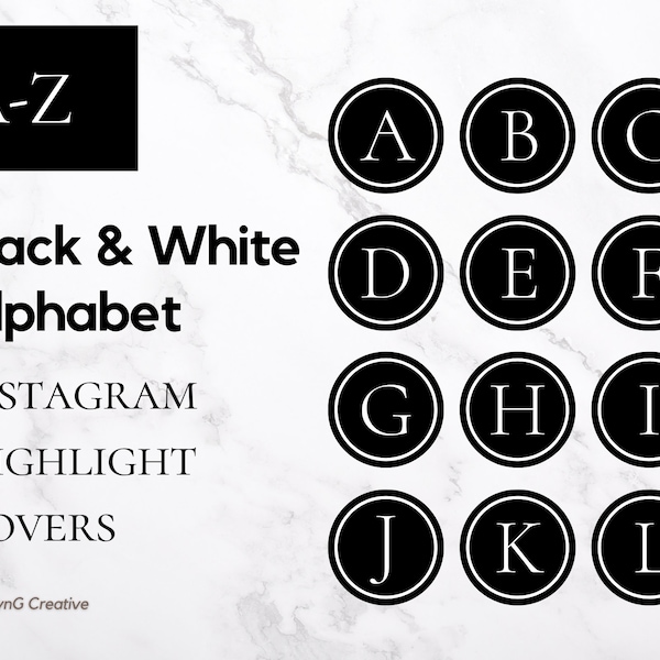 Black Ig Highlight Letters - Etsy