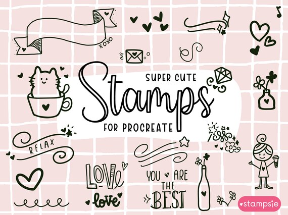 Procreate Brush Stamps Procreate Doodle Stamps Procreate - Etsy