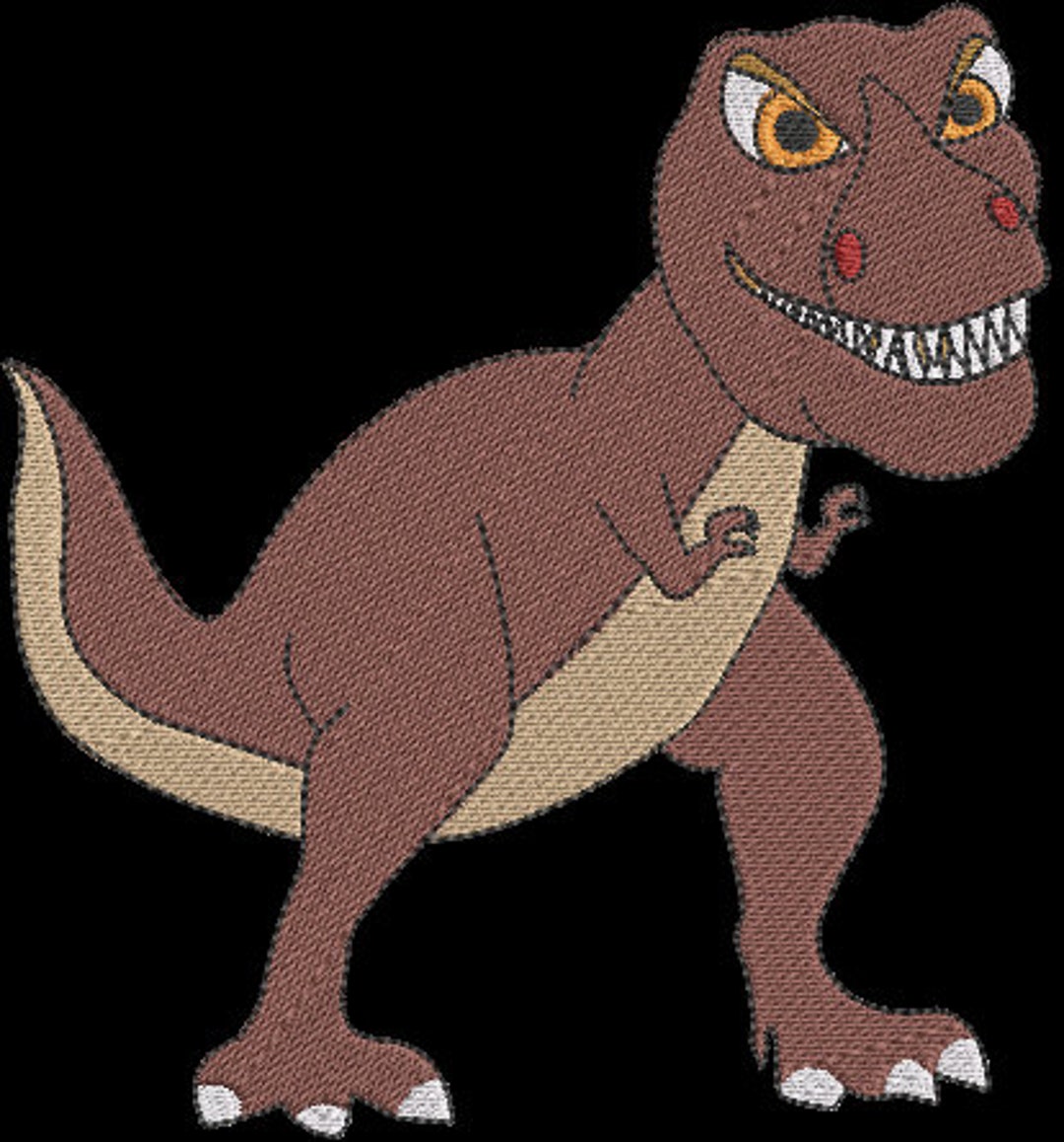T-rex Dinosaur Embroidery Design| Angry Dinosaur Embroidery File| - Etsy