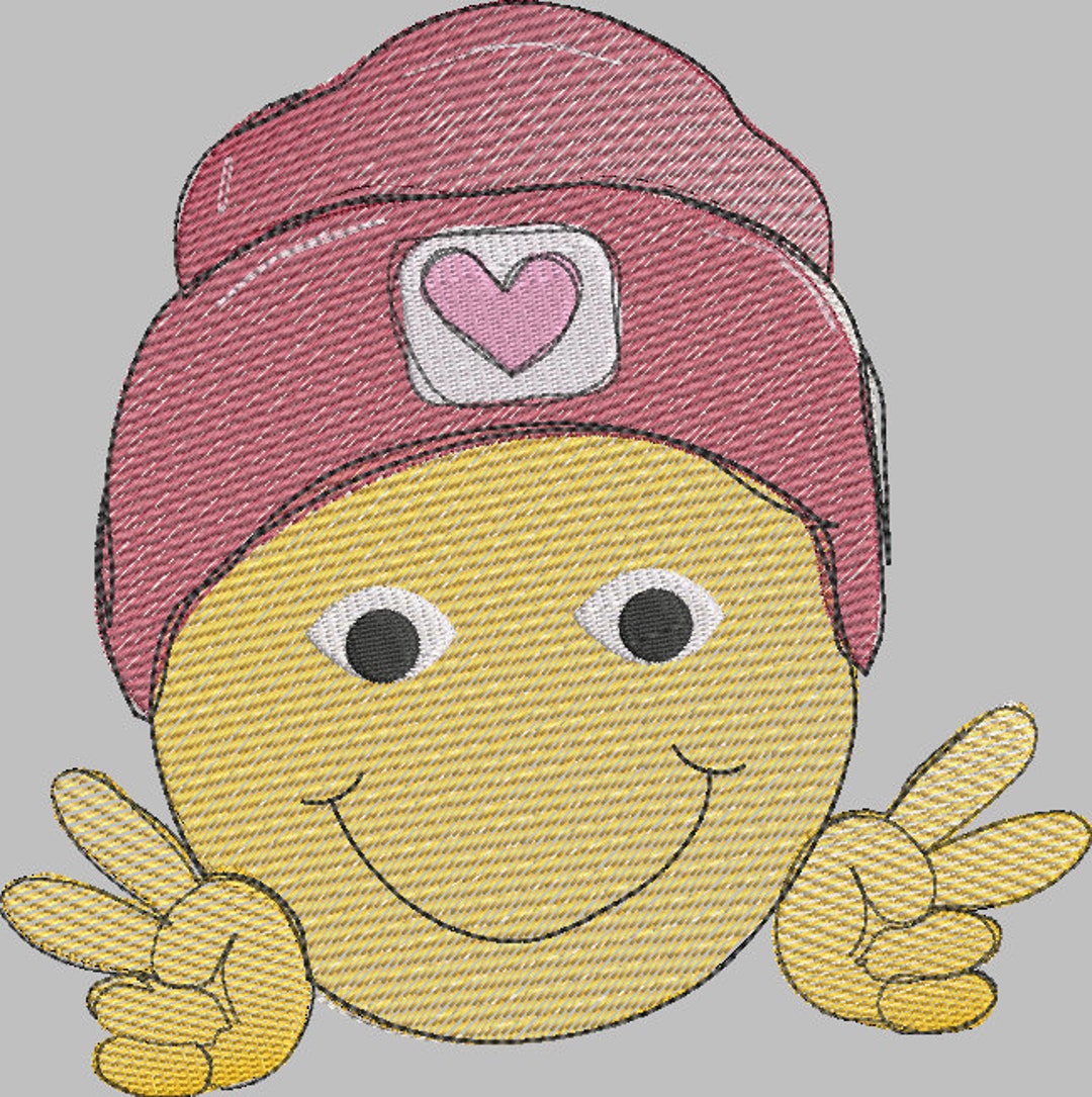 Smiley Face Embroidery Design | Valentine Love, Peace (digital Download ...