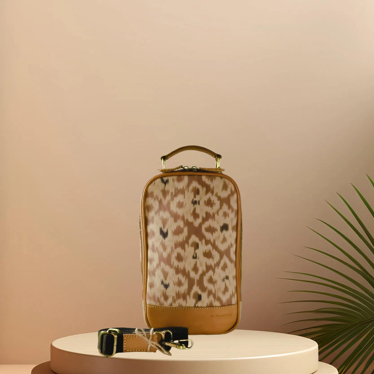Handmade Ikat Travel Bag, Jute and Leather Toiletry Organizer - Etsy