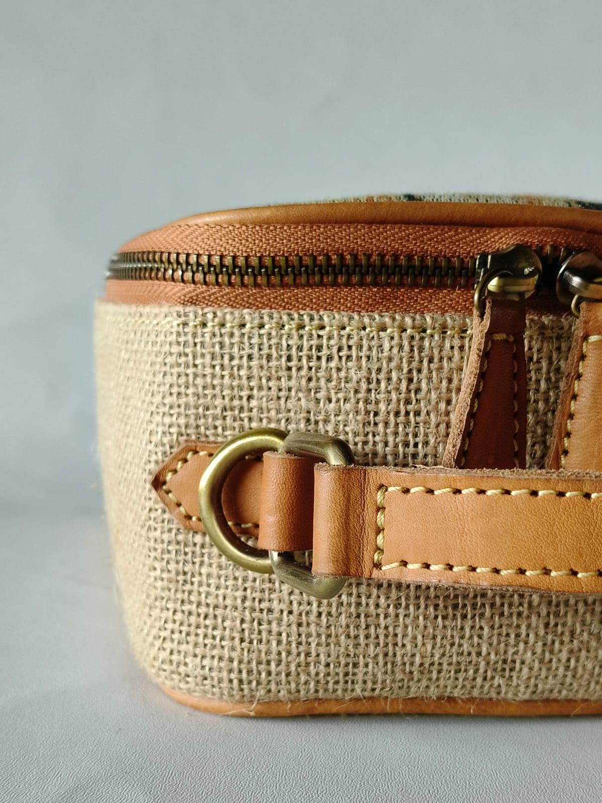 Handmade Ikat Travel Bag, Jute and Leather Toiletry Organizer - Etsy