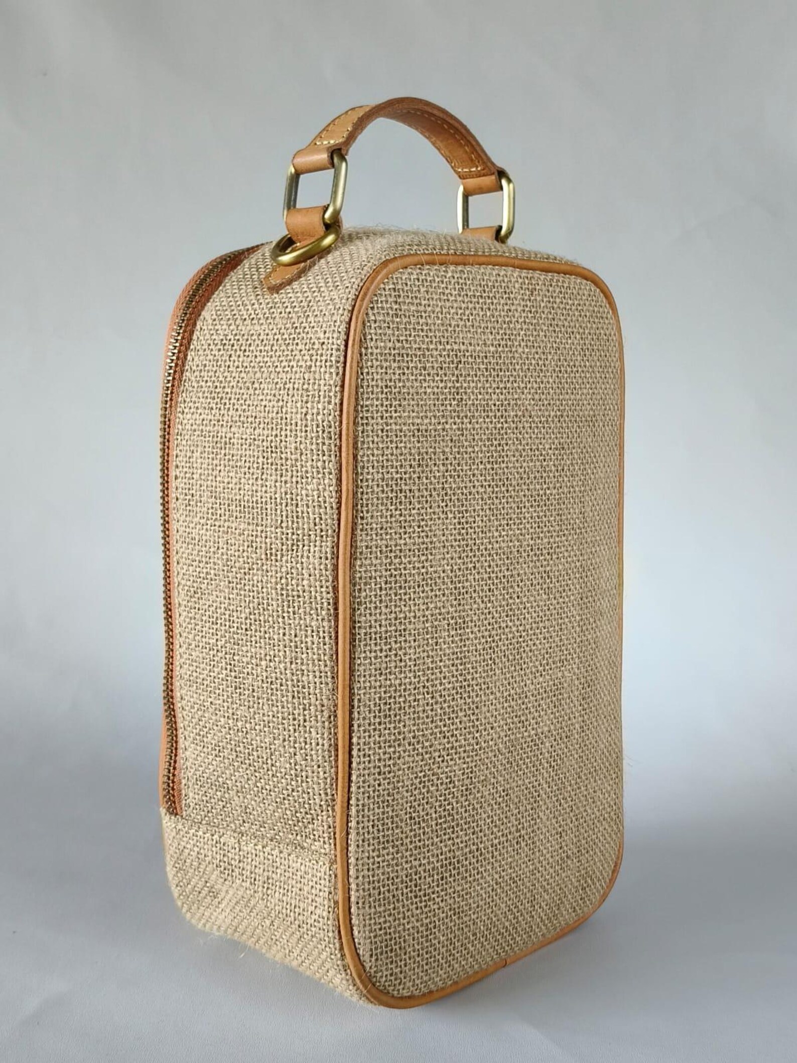 Handmade Ikat Travel Bag, Jute and Leather Toiletry Organizer - Etsy