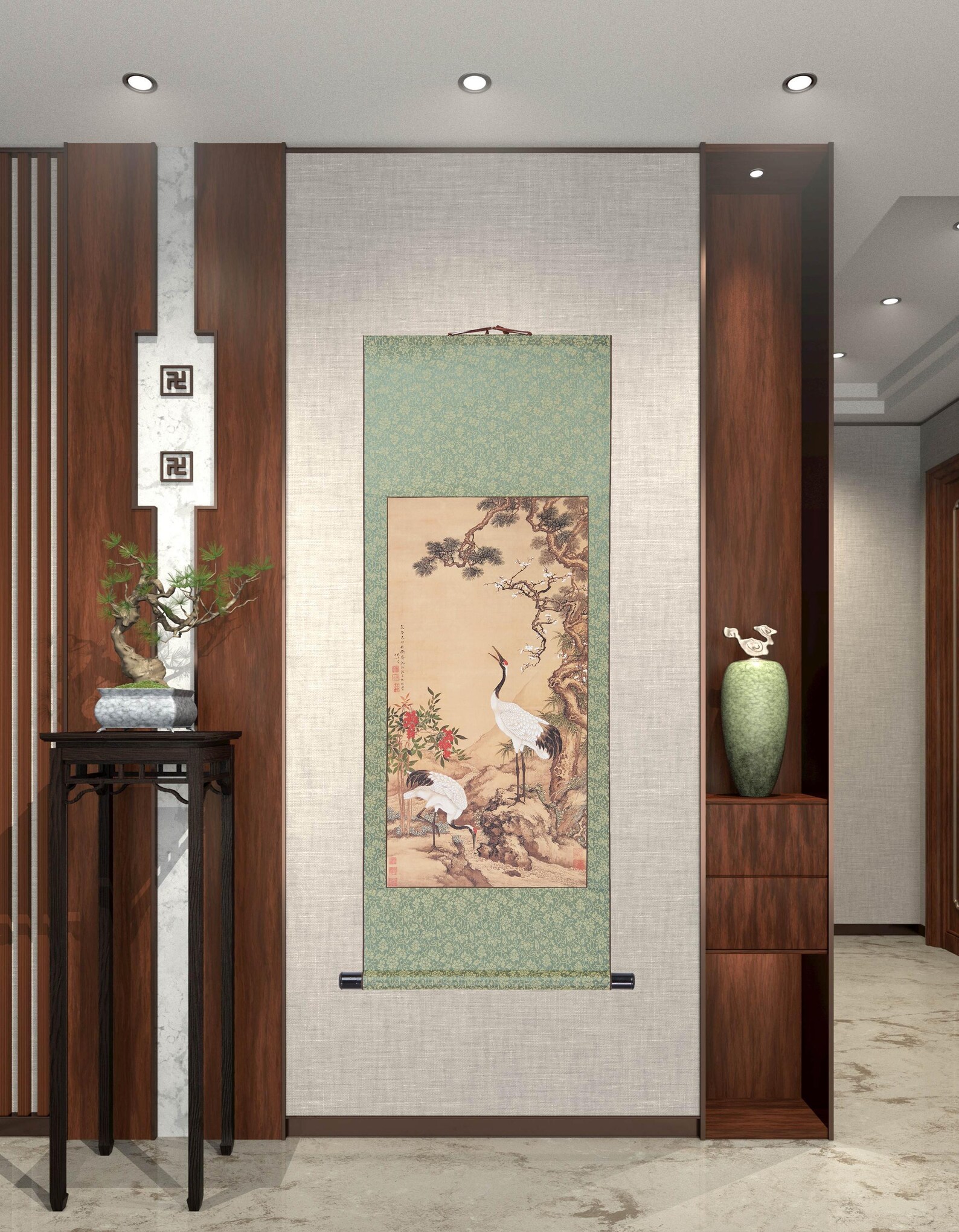 Traditional Asian Printed Painting Poster Wall Scroll Chinese Japanese ...