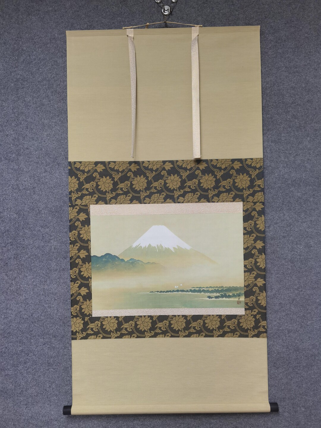 Vintage Japanese Ink Painting Scroll, Fuji Mountain Painting , Japan ...