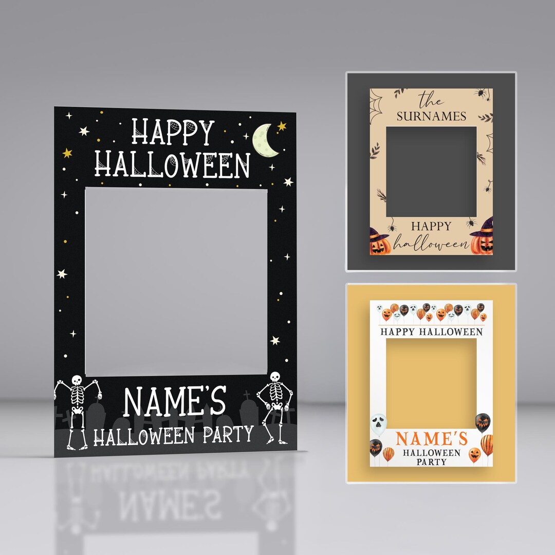 Customisable Halloween Selfie Frame Bespoke Personalised Party ...