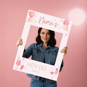 Customisable Hen Party Selfie Frame Bespoke Hen Do Bridal Shower Bride ...
