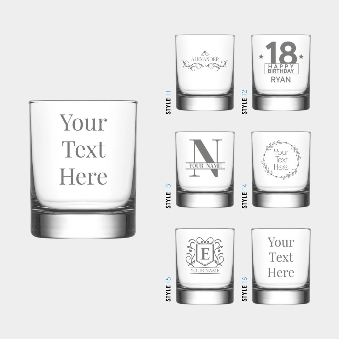 Personalised Whiskey Glass Engraved Custom Etched Bespoke Glass Any ...