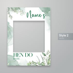 Customisable Hen Party Selfie Frame Bespoke Hen Do Bridal Shower Bride ...