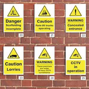 Construction Site Health and Safety Signs Metal / Plastic Boards ...