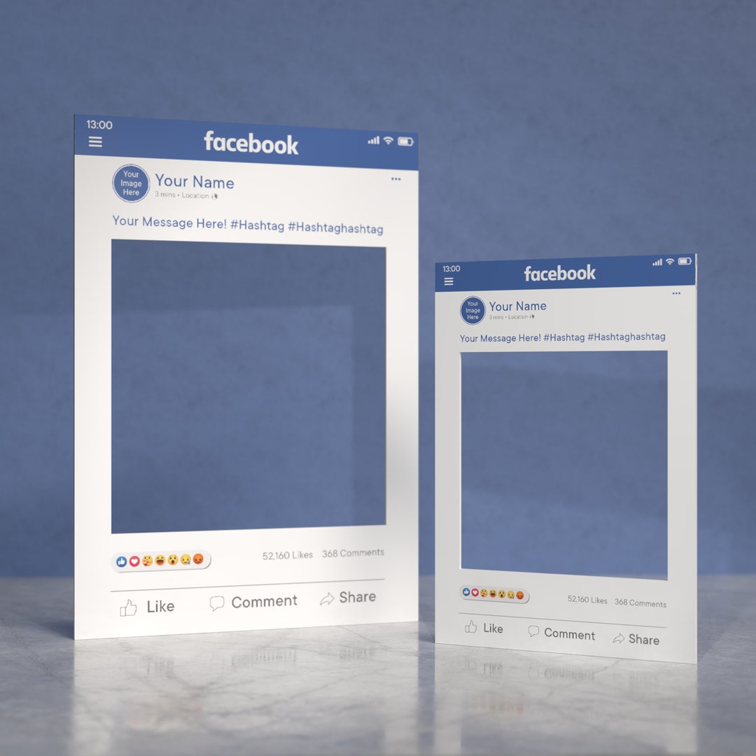 Customisable Social Media Selfie Frame Bespoke Facebook Effect ...